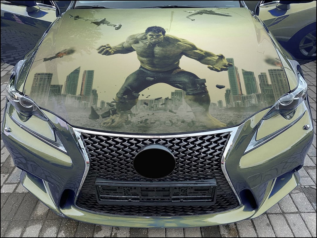 Car Hood Wrap Hulk Vinyl Sticker Full Color Custom Decal #4 Fit Any Car ...