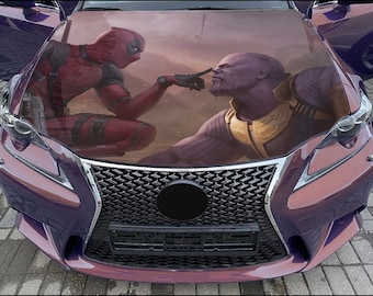 Car Hood Wrap Deadpool Vinyl Sticker Full Color Custom Decal - Etsy