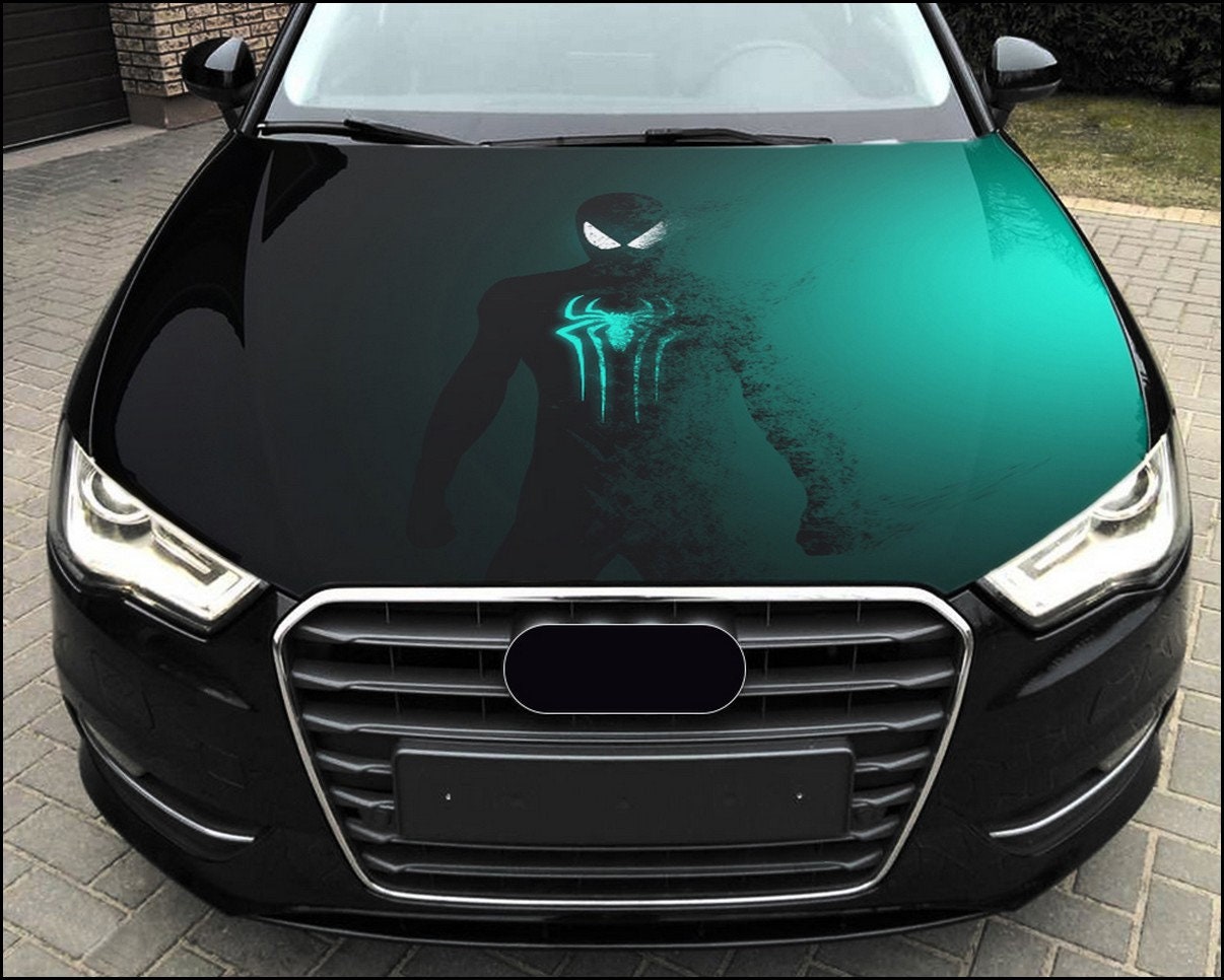 Car Hood Wrap Spider-man Vinyl Sticker Full Color Custom Decal #2 Fit ...