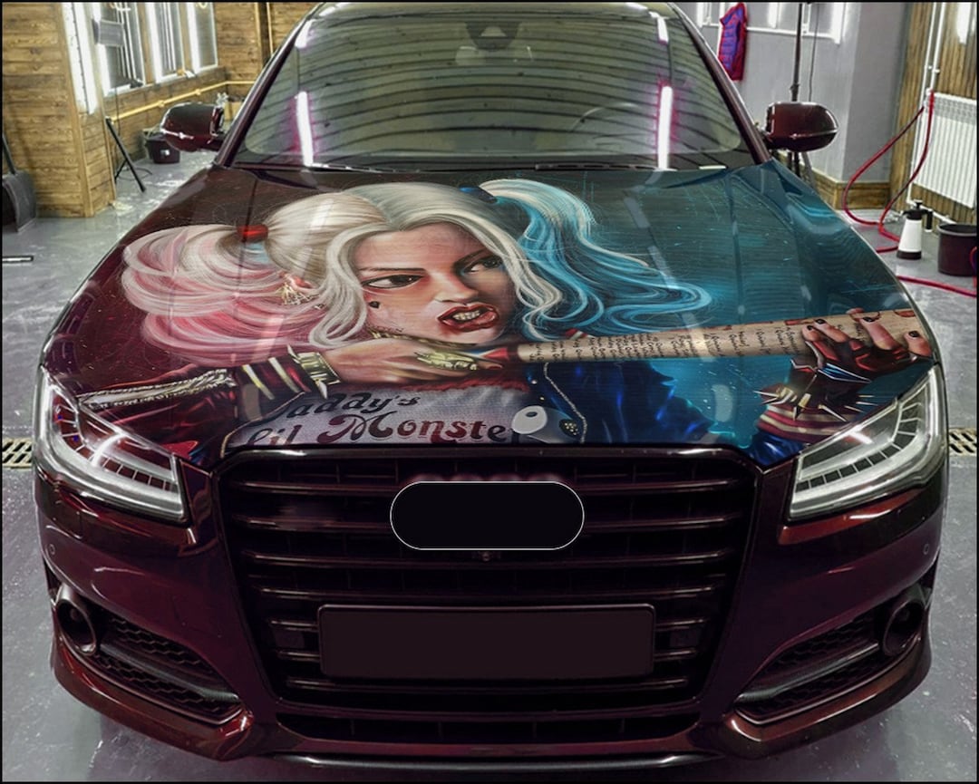 Car Hood Wrap Harley Quinn Vinyl Sticker Full Color Custom Decal #4 Fit ...
