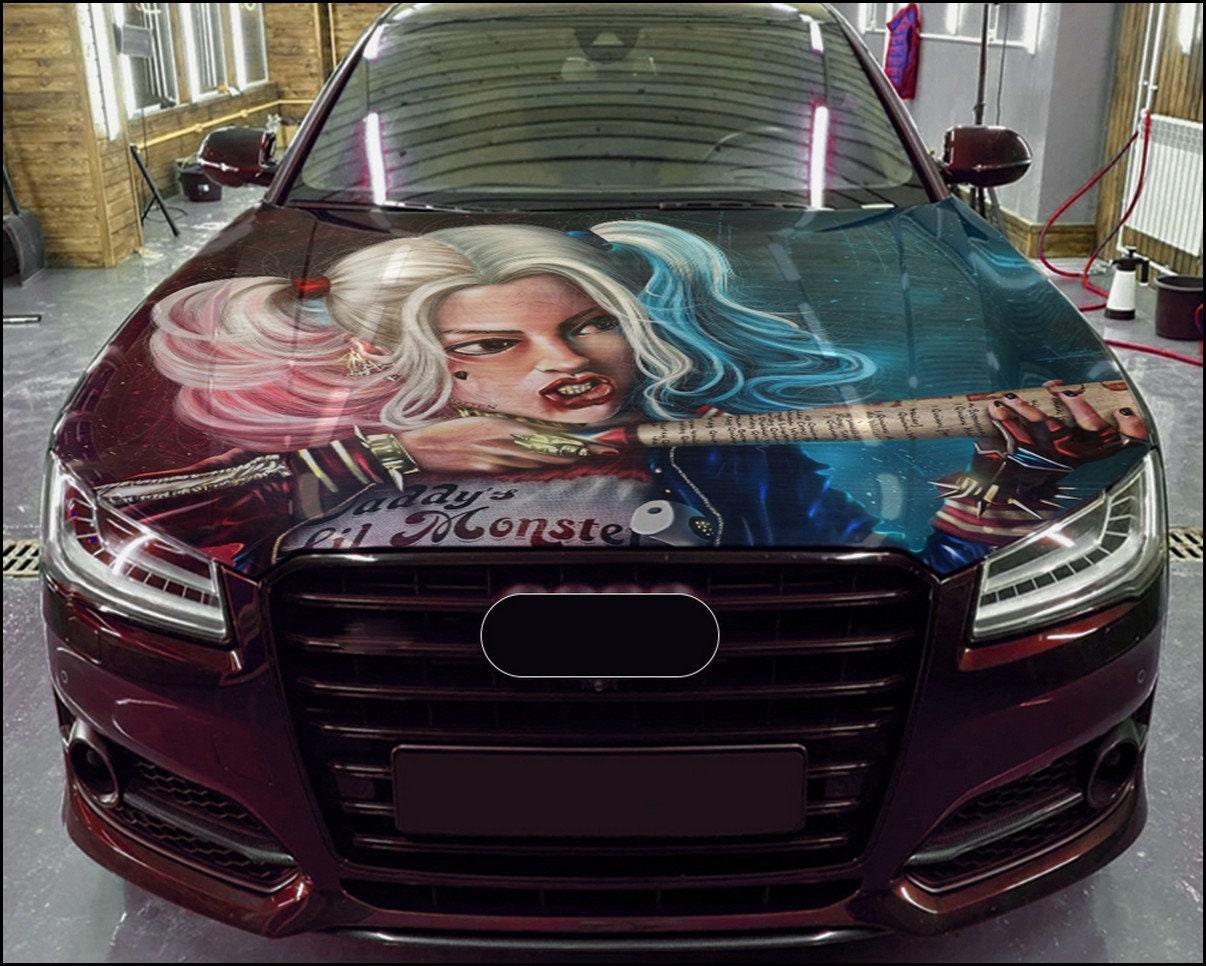 Car Hood Wrap Harley Quinn Vinyl Sticker Full Color Custom Decal 4 Fit ...