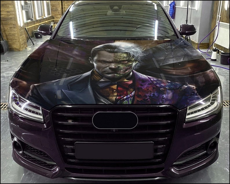 Car Hood Wrap Two Face Vinyl Sticker Full Color Custom Decal Fit Any