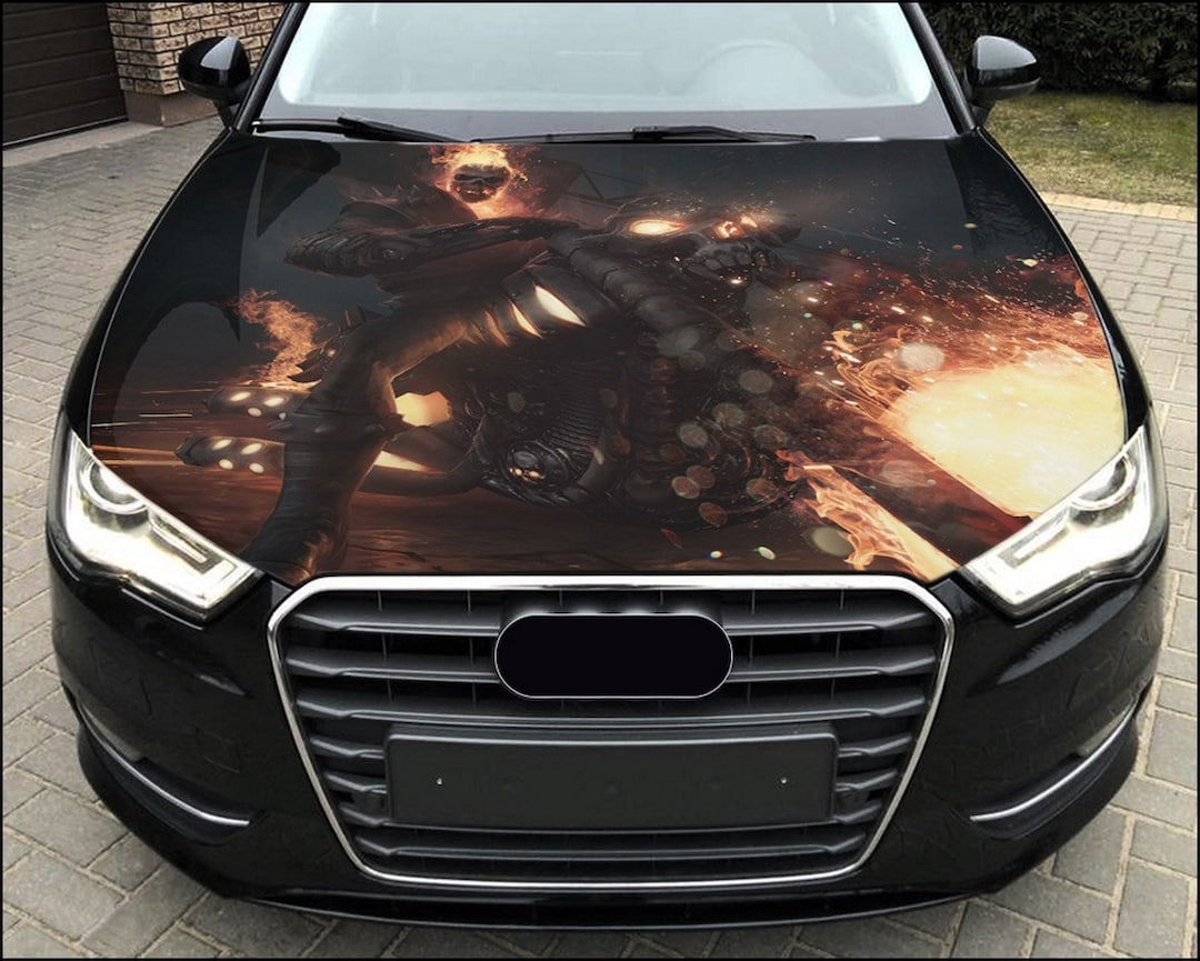 Car Hood Wrap Ghost Rider Vinyl Sticker Full Color Custom Decal #3 Fit ...