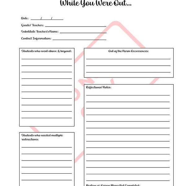 While You Were Out - Etsy