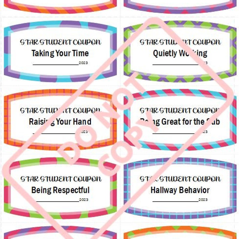 Classroom Coupons - Etsy