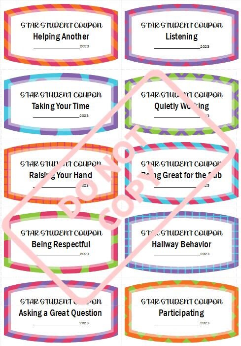 Printable/ Customizable/ Editable CLASSROOM COUPONS/ Reward/ Sub ...