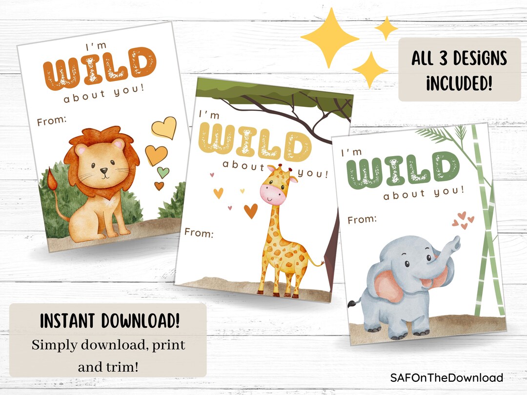 Zoo Animal Valentine • Animal Cracker Valentines • Wild Printable ...