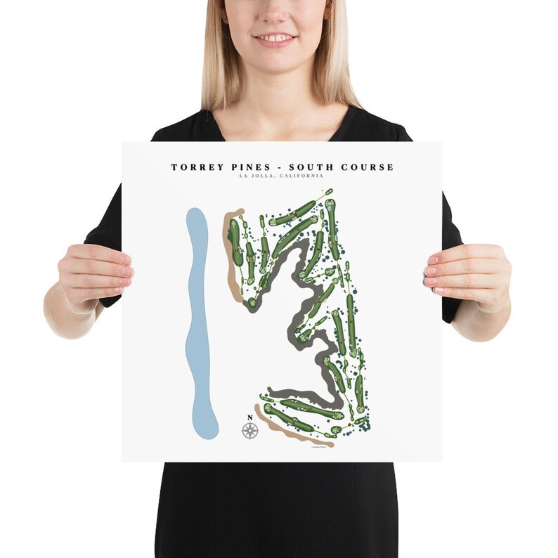 Torrey Pines - South Course, La Jolla, California, Golf Course Print ...