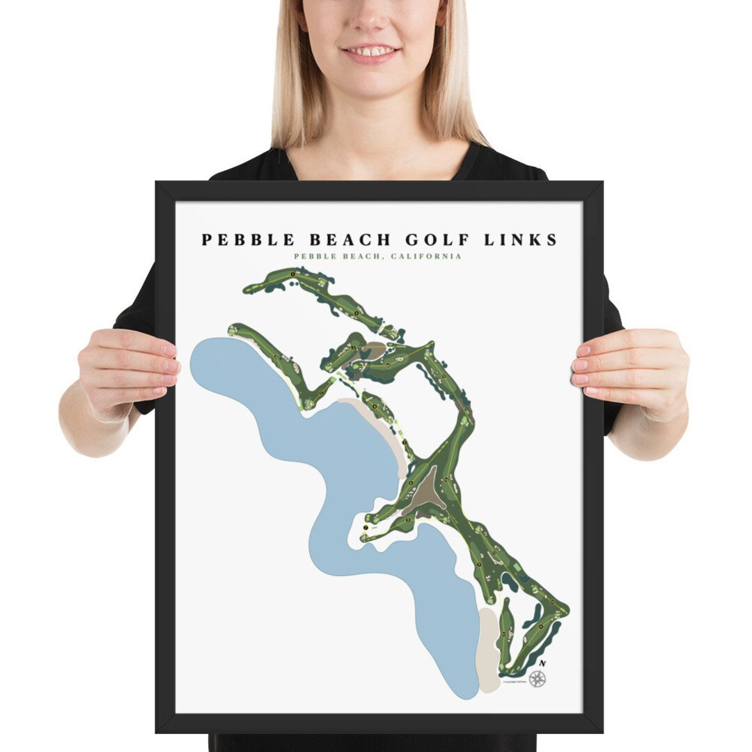 Pebble Beach Golf Links, Pebble Beach, California, Framed Poster Print ...