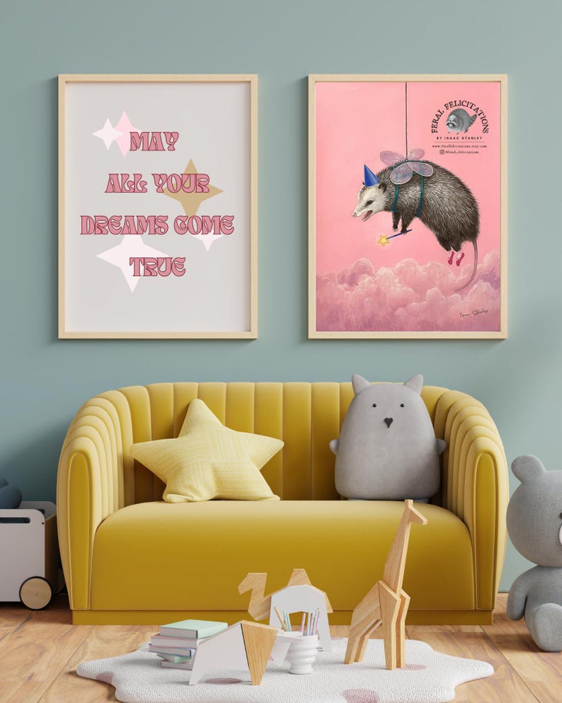 Fairy God Possum Print - Original Art by Feral Felicitations - Etsy