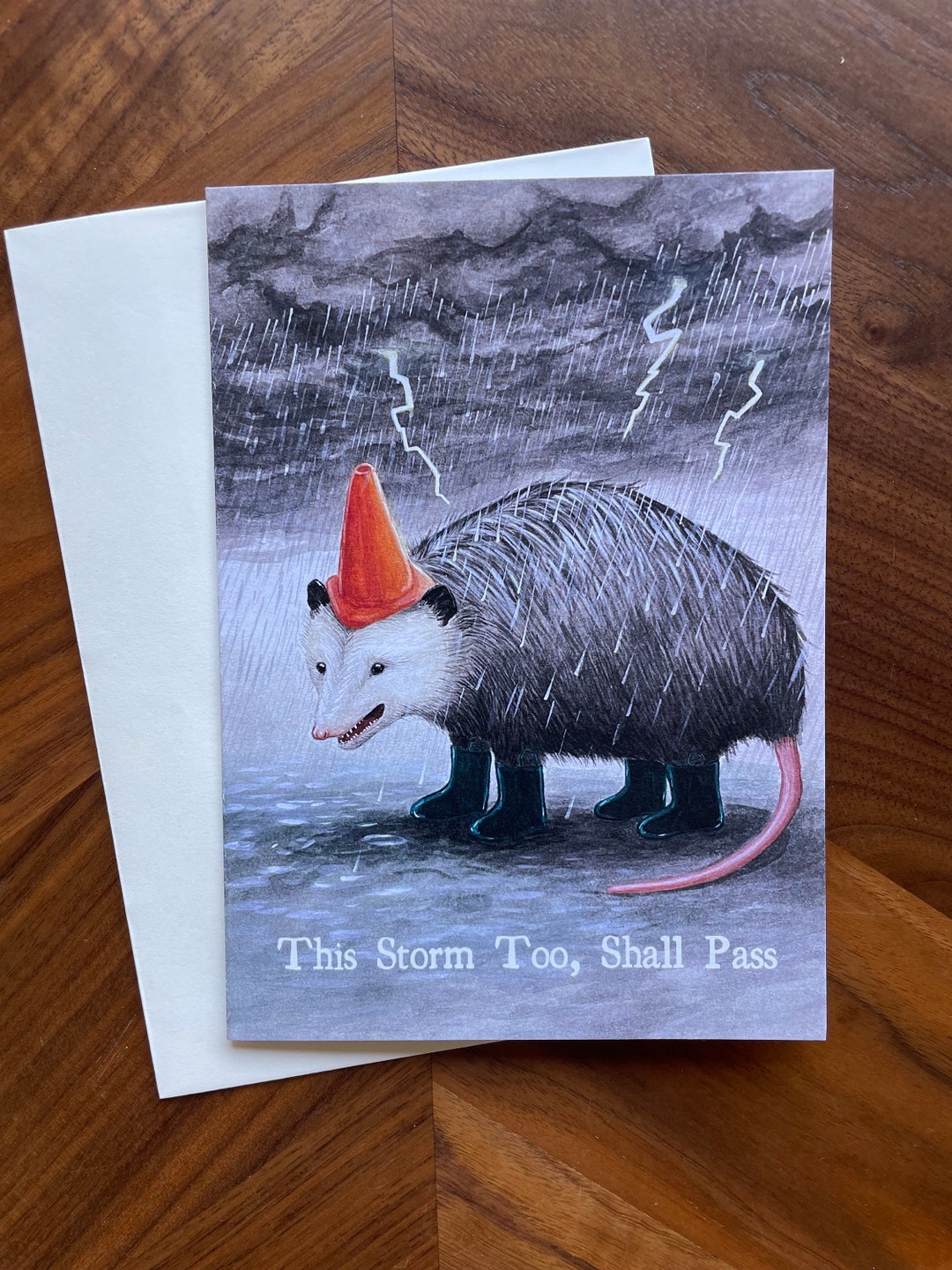 Possum Greeting Sympathy or Get Well Card This Storm Too Shall Pass ...