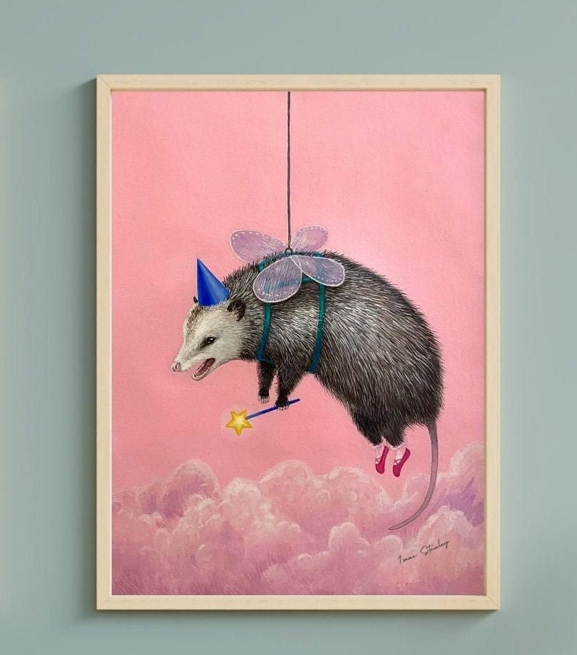 Beautiful Fairy God Possum Downloadable Fine Art - Etsy