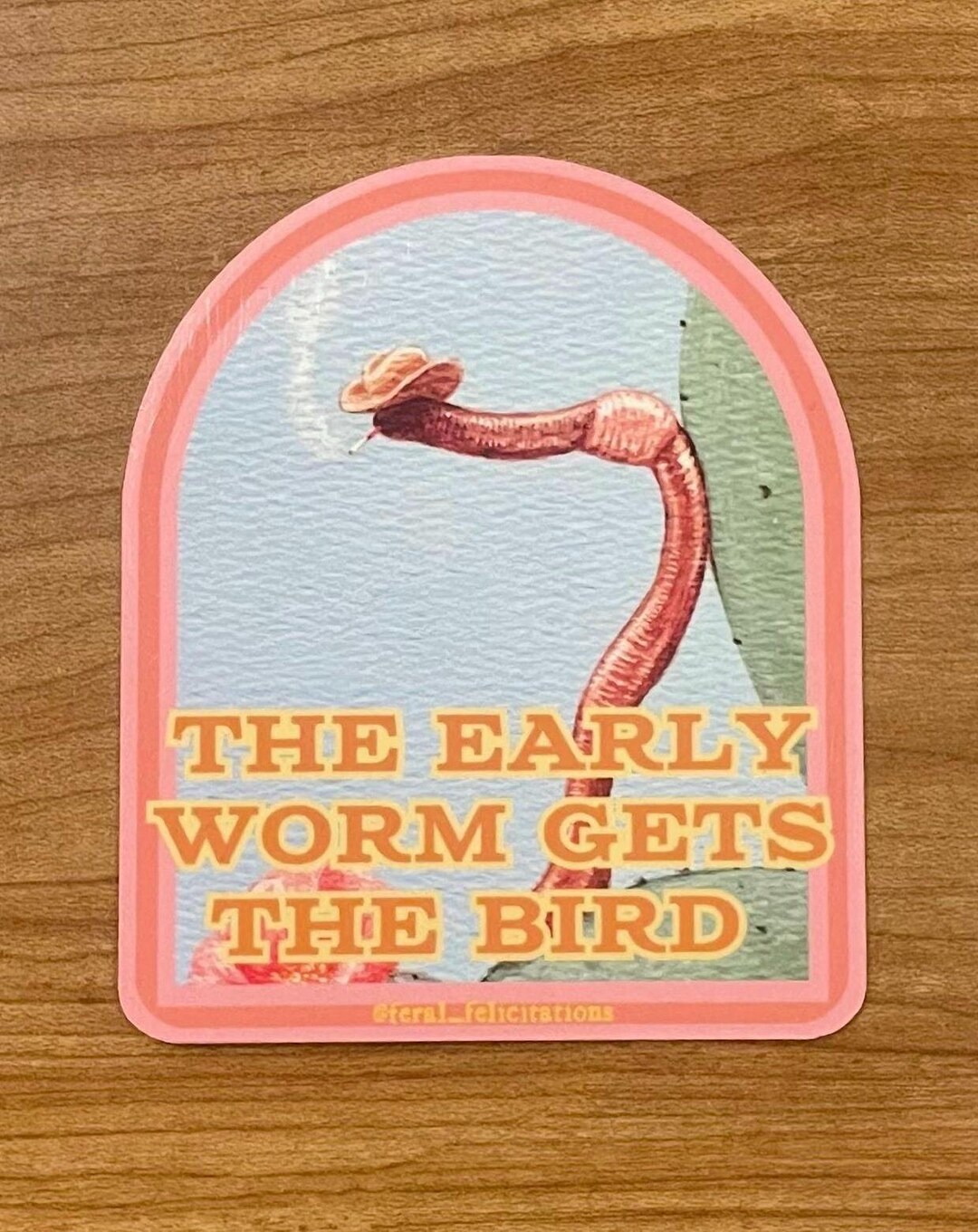 The Early Worm Gets the Bird Cowboy Sticker Original Art by Feral ...