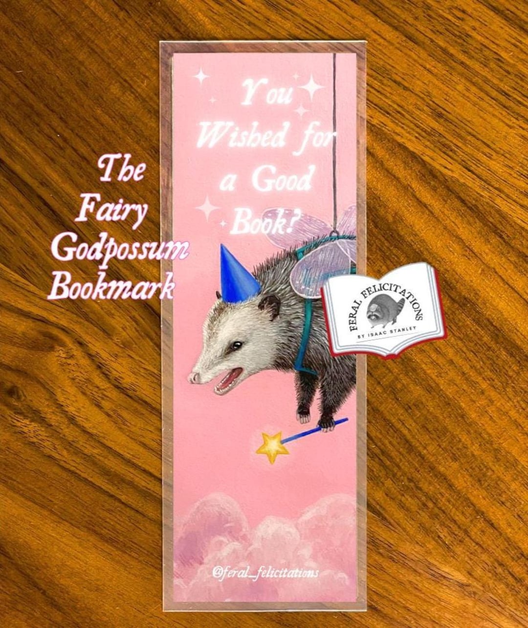 Fairy God Possum Bookmark - Original Art by Feral Felicitations - Etsy