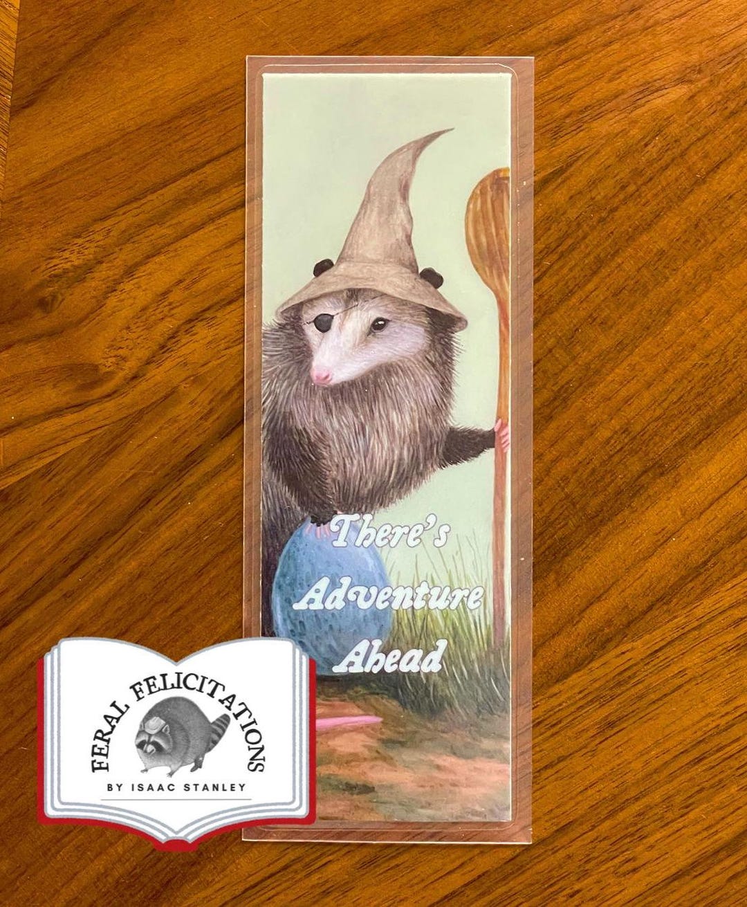Wizard Possum Bookmark "theres Adventure Ahead" - Original Art by Feral ...