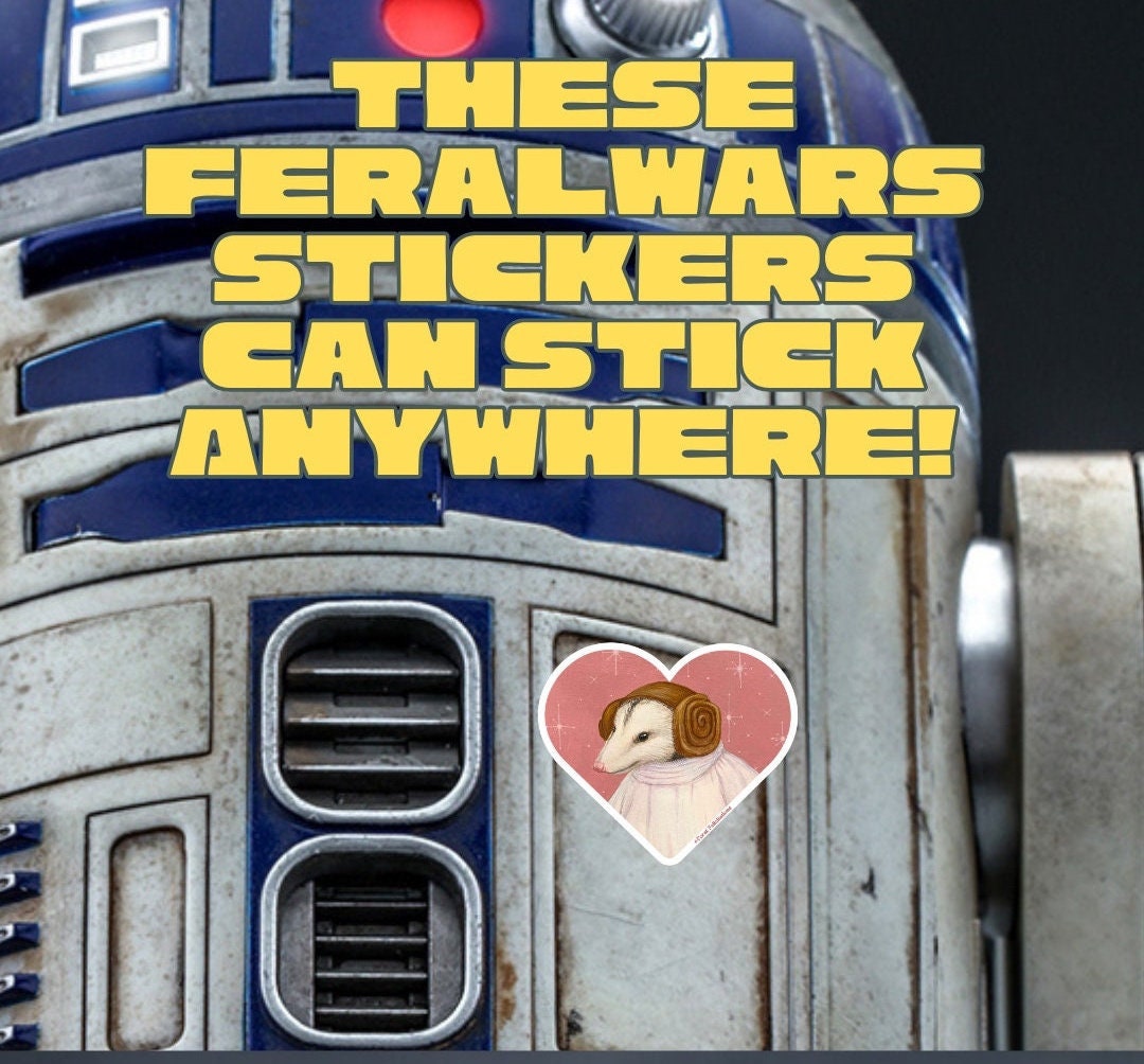 Heart Possum Princess Leia Sticker Decal Original Art by - Etsy