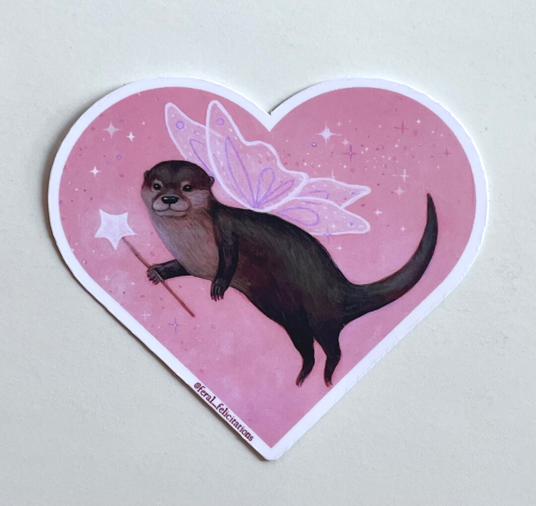 Magical Fairy God Otter Sticker Decal Original Art by Feral ...