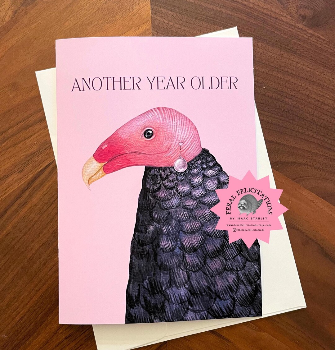 Vulture Happy Birthday Card - Original by Feral Felicitations - Etsy