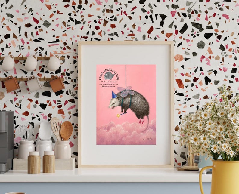 Fairy God Possum Matte Poster Print - Original by Feral Felicitations ...