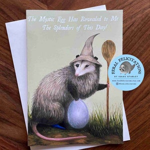 Wizard Possum Happy Birthday Greeting Card - Original by Feral ...