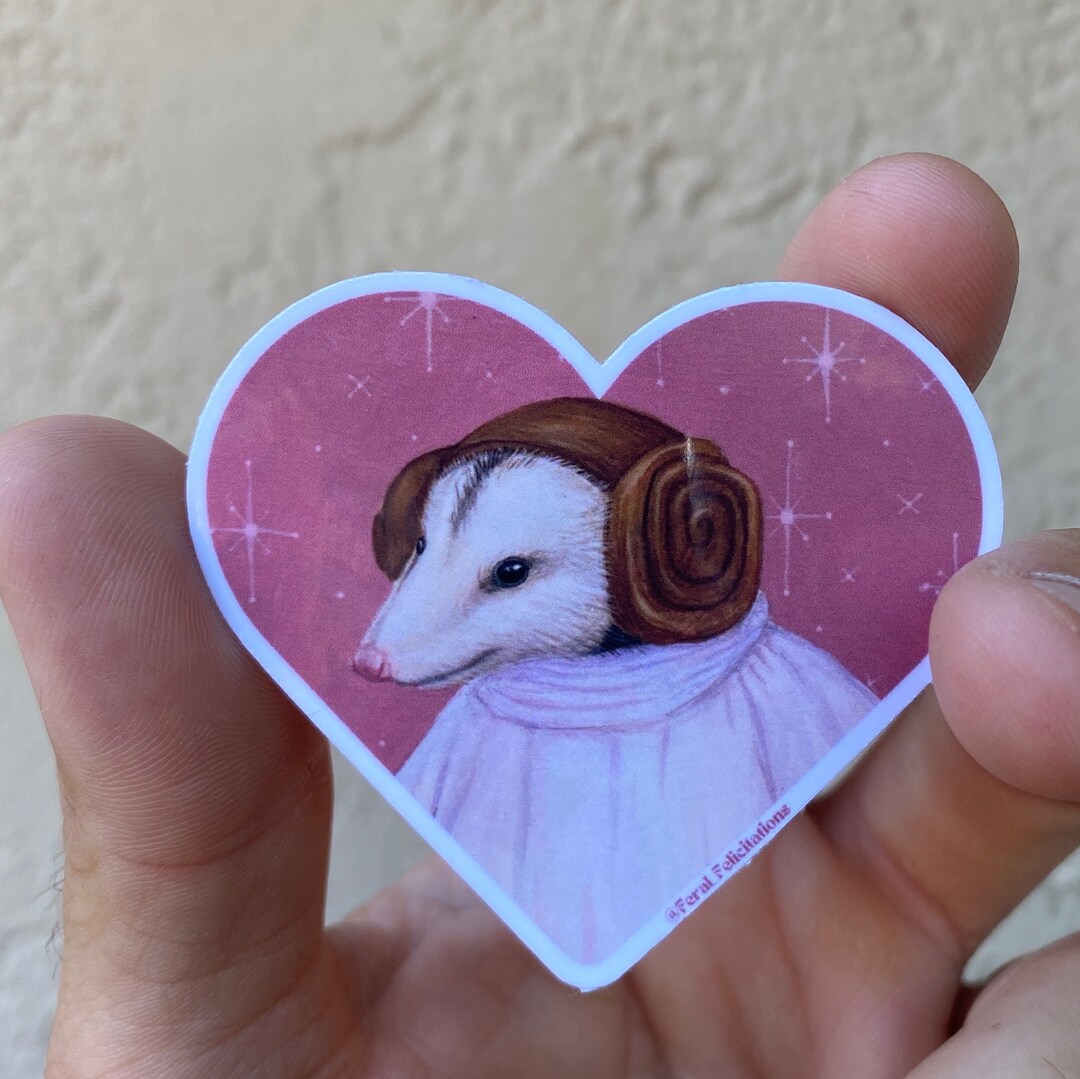Star Wars Possum Princess Leia Sticker Decal Original Art by Feral ...