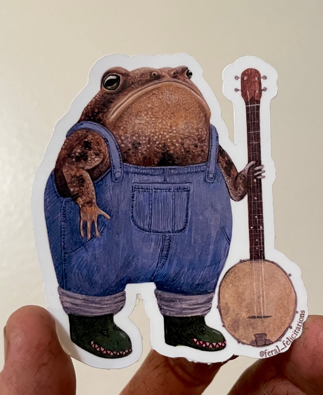 Country Toad Sticker Decal Original Art by Feral Felicitations - Etsy