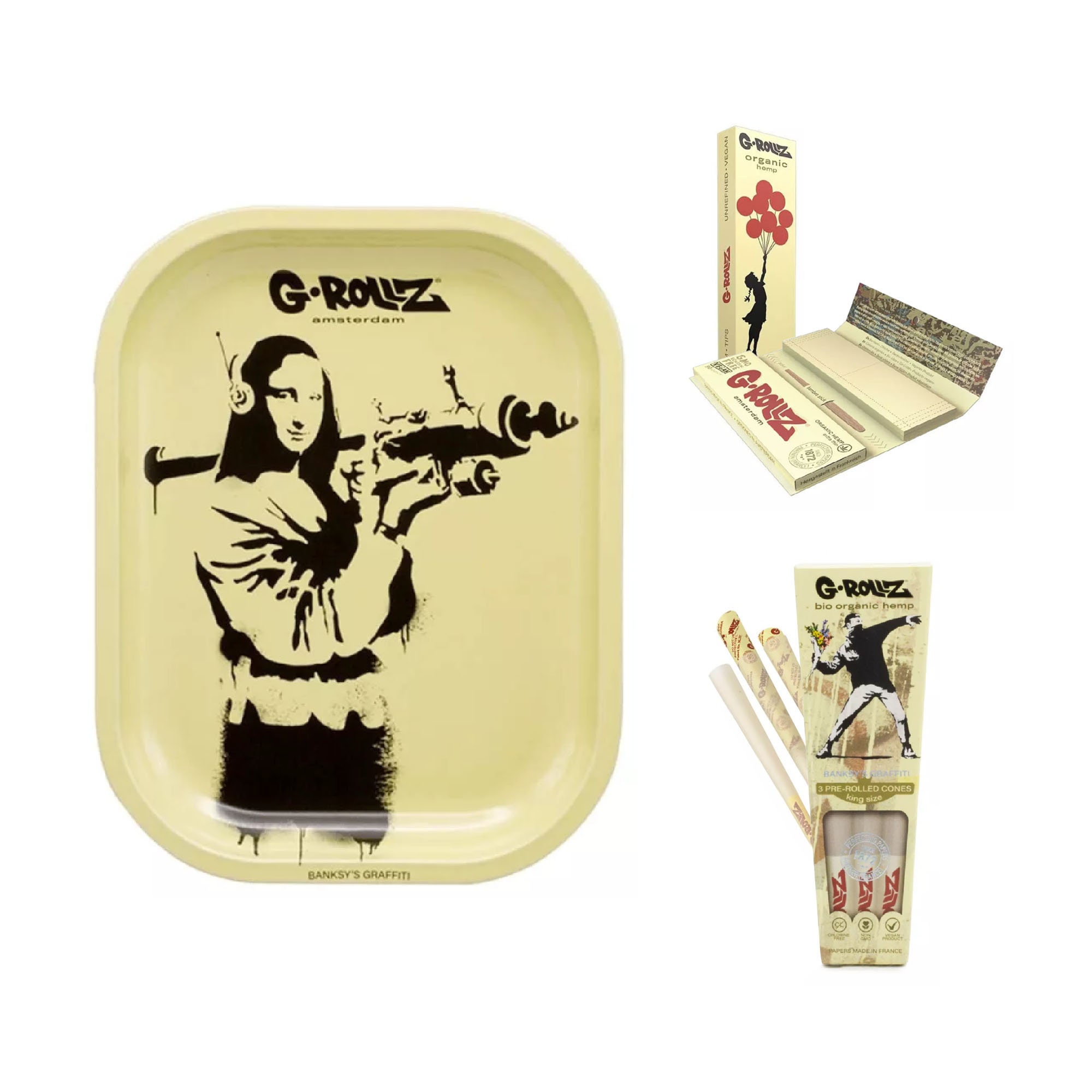 Street Art Banksy Metal Rolling Tray With Pre Rolls Cones and Rolling ...