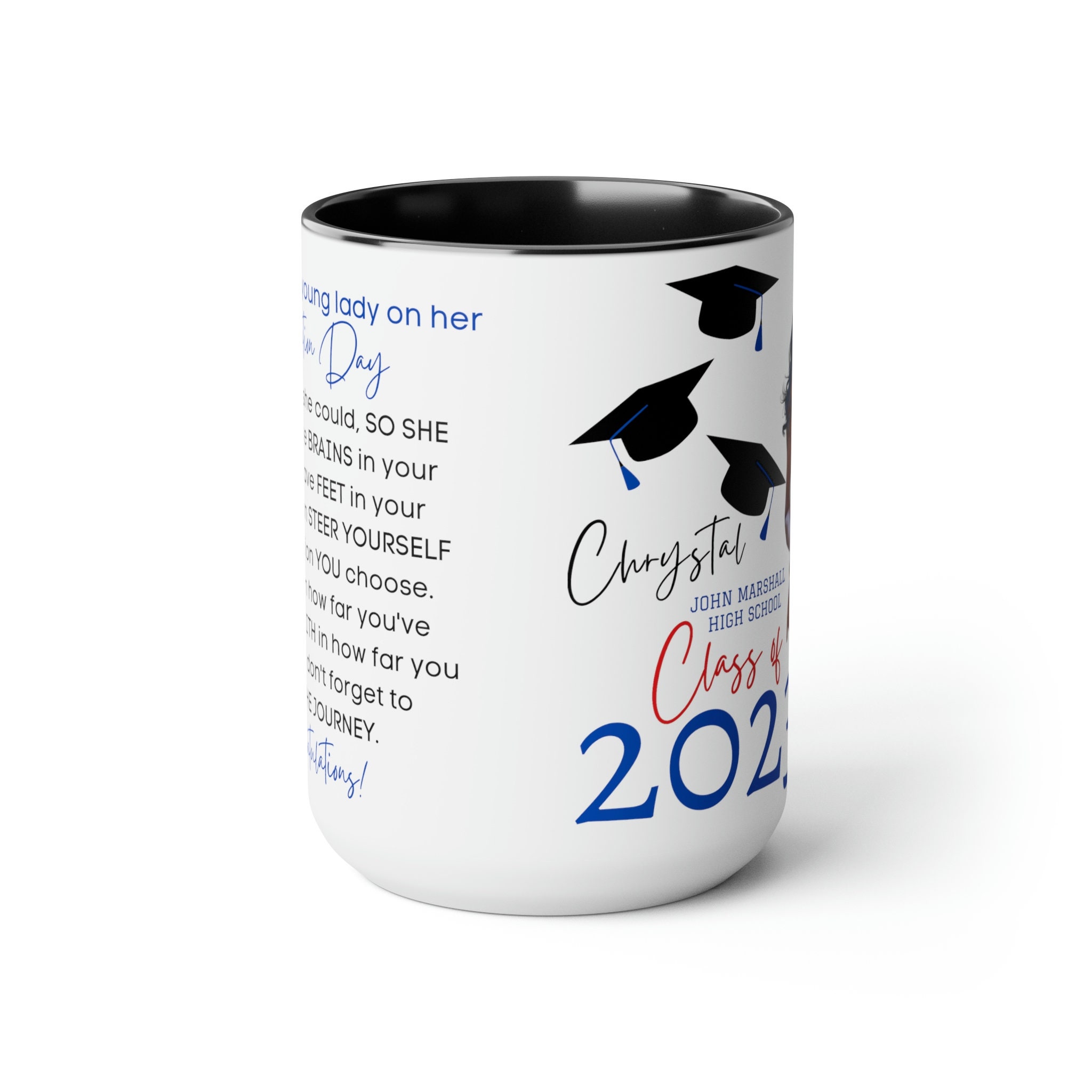 Personalized Graduation Mug Class of 2023, Accent Color Handle Mug ...