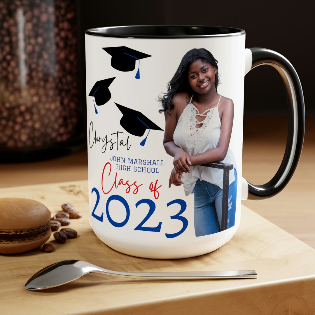 Personalized Graduation Mug Class of 2023, Accent Color Handle Mug ...