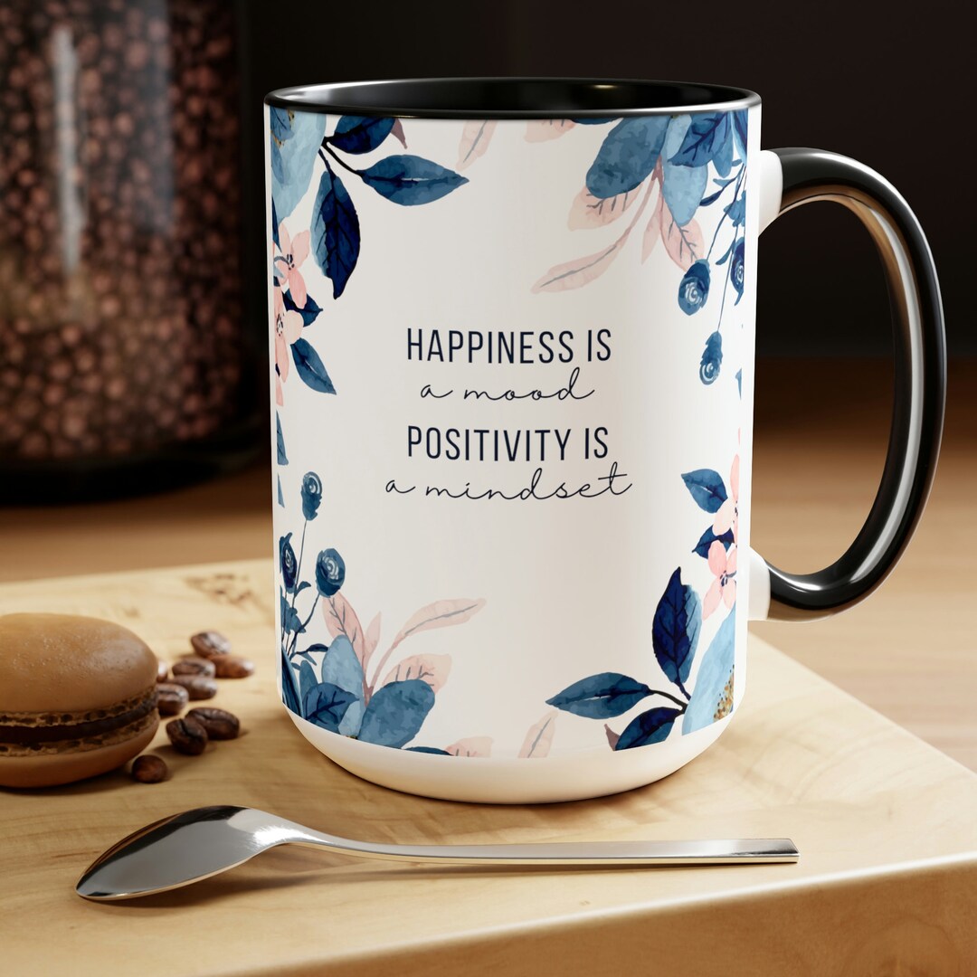 Happiness Mug, Positive Mug, Happy Mug, 15 Oz Mug, Good Vibes Only Set ...