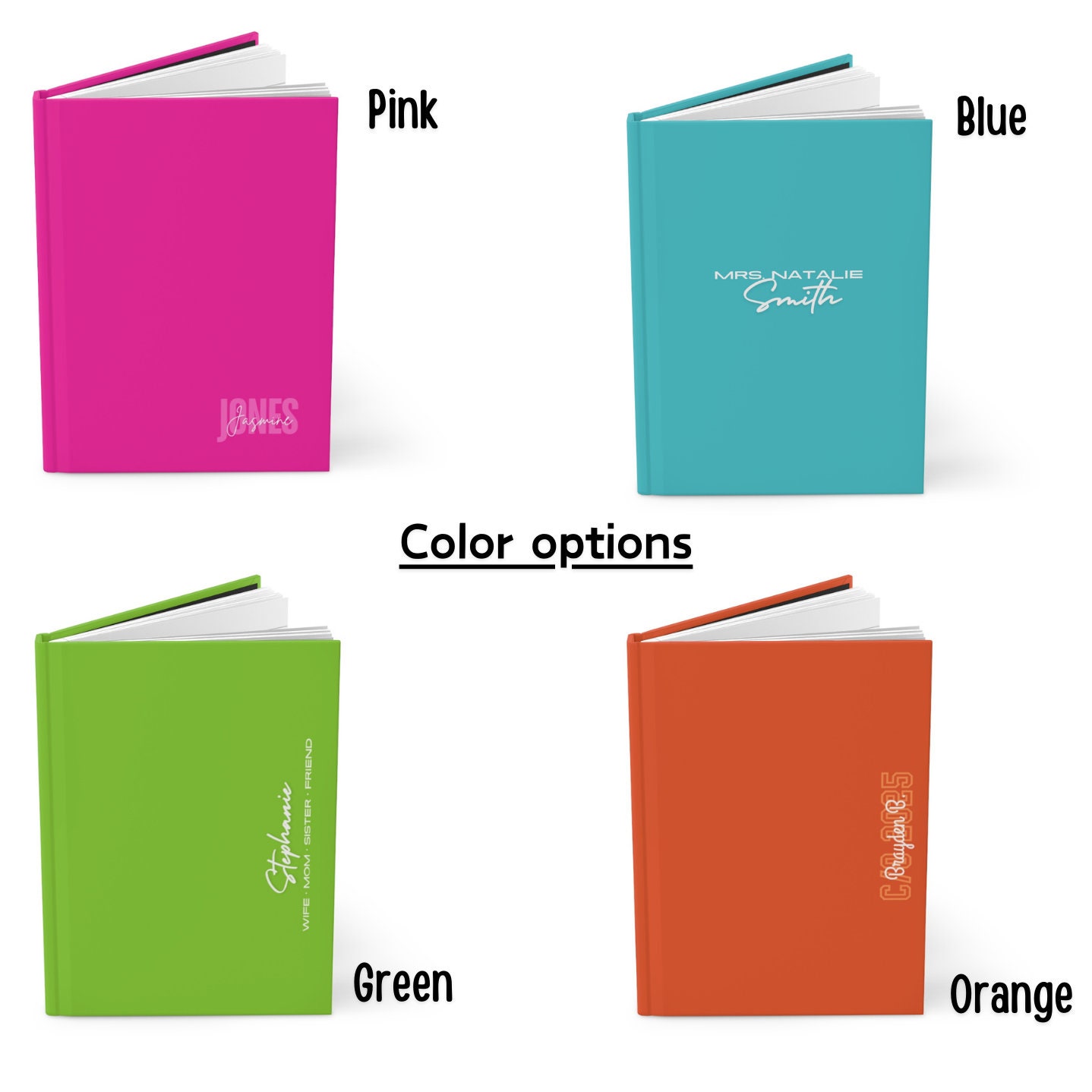 Personalized Hardcover Notebook, Custom Name Journal, Monogramm ...