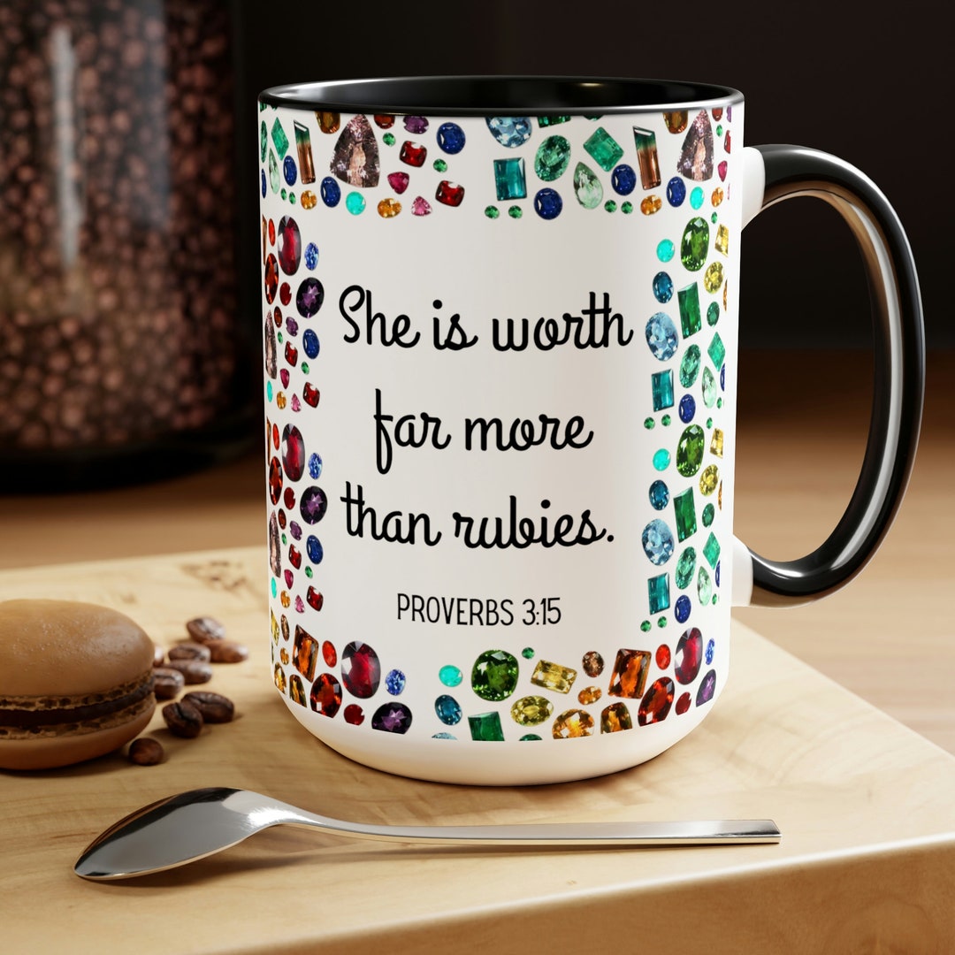Proverbs Coffee Mug, Bible Verse Mug, Christian Woman Mug, Colorful ...