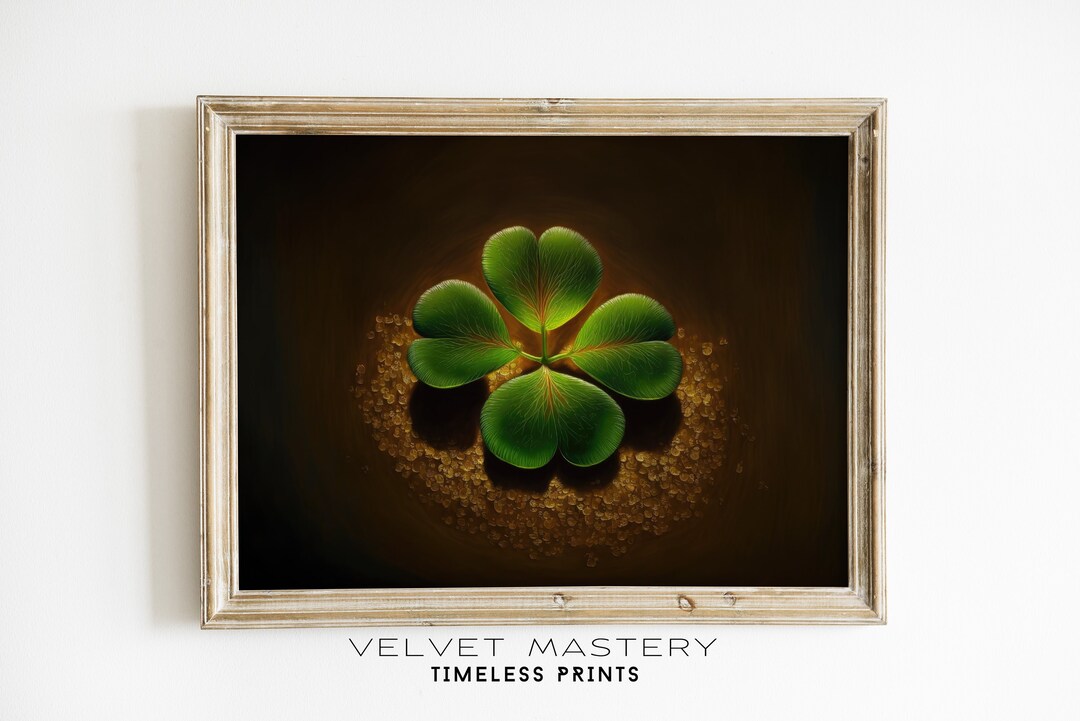 Printable Clover Oil Painting Wall Art Wall Decor for Office and Living ...