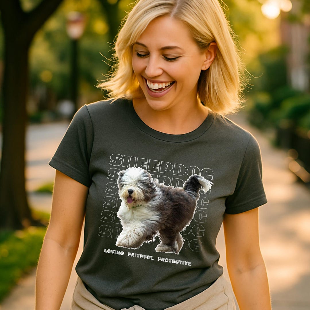 Old English Sheepdog Word Wall Shirt for Sheepdog Mom Wear Pure Bred ...