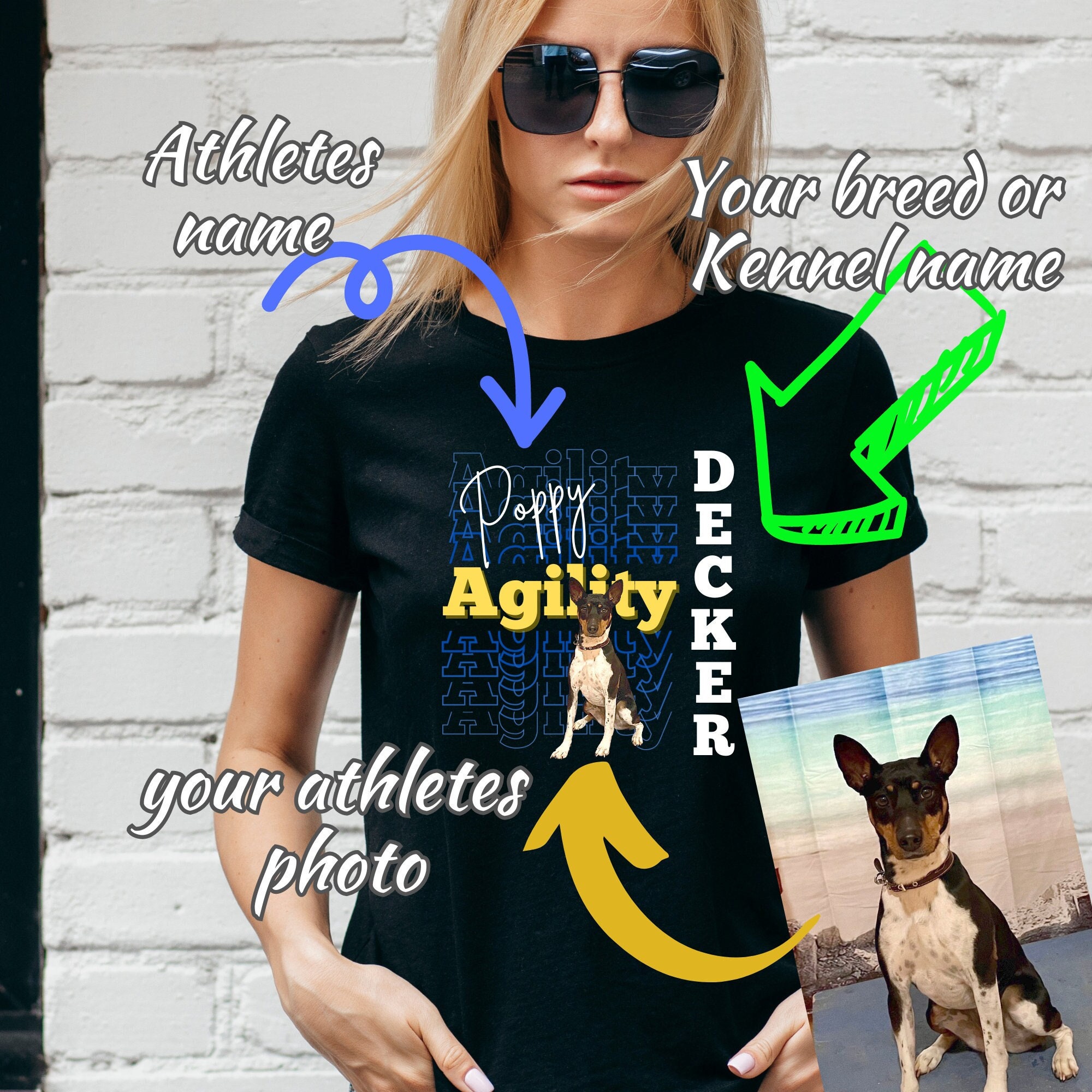 Personalized Agility Reverb Shirt Custom Pet Name, Kennel Name or Breed ...