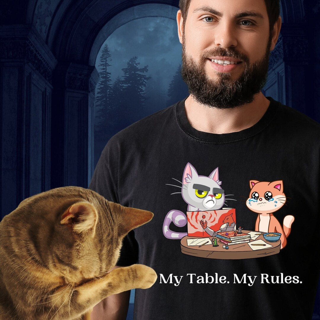 DM Cats Dungeon Master Cat Meme Humor T-shirt for Dnd Lover Dad Men ...