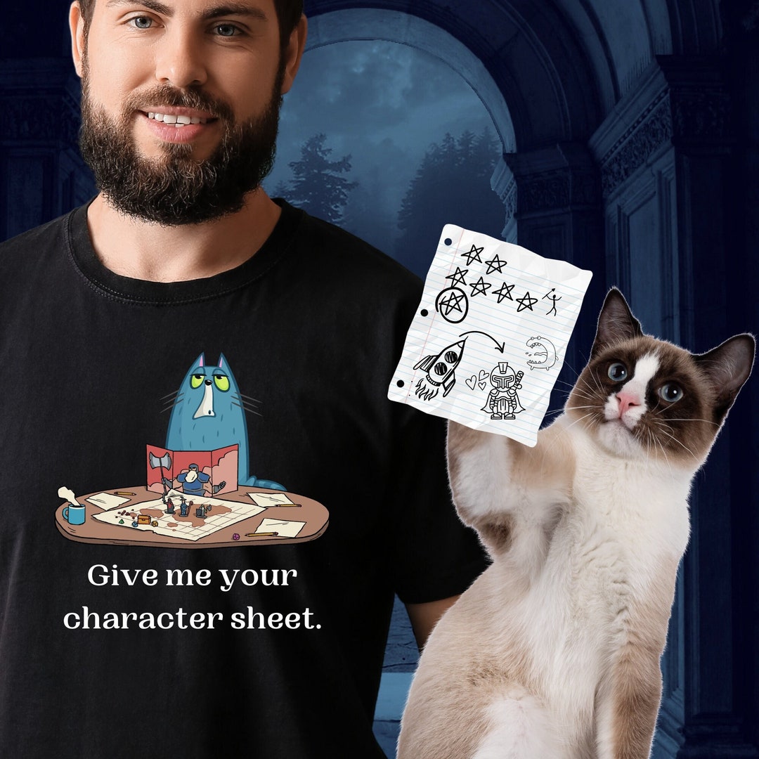 Dungeon Master Cats Meme Humor T-shirt for Dnd Lover Dad Men Women ...