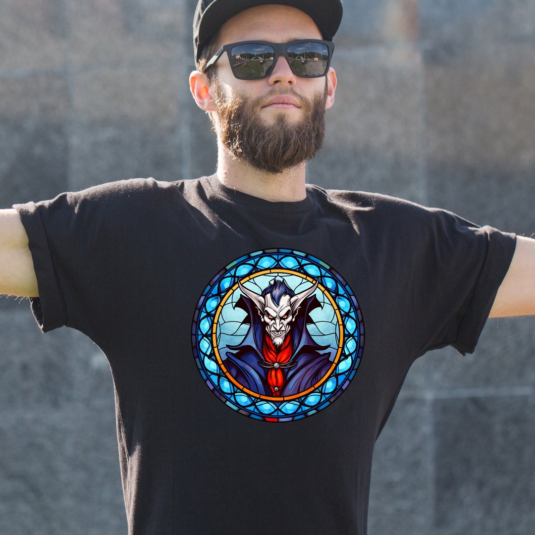 Vampire Shirt Stained Glass Halloween Costume Spooky Vibes Vampire ...