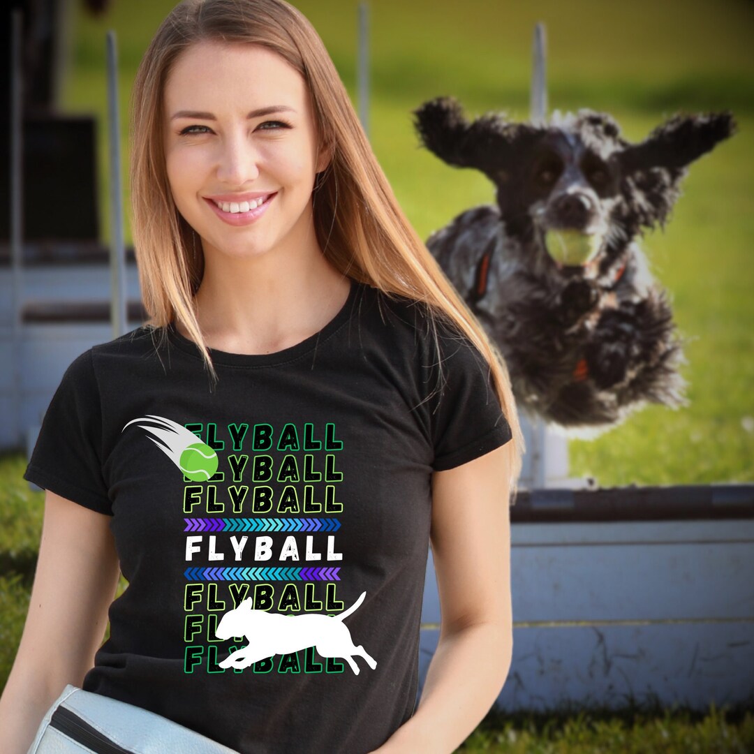 Flyball Dog Shirt – Bull Terrier Sport Dog Tee With Action Graphic ...