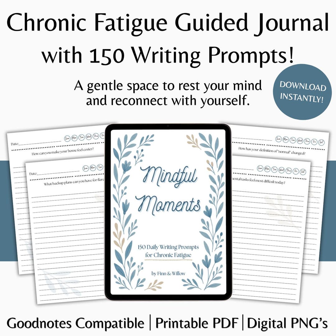 Chronic Fatigue Prompt Journal | Printable Daily Writing Prompts ...