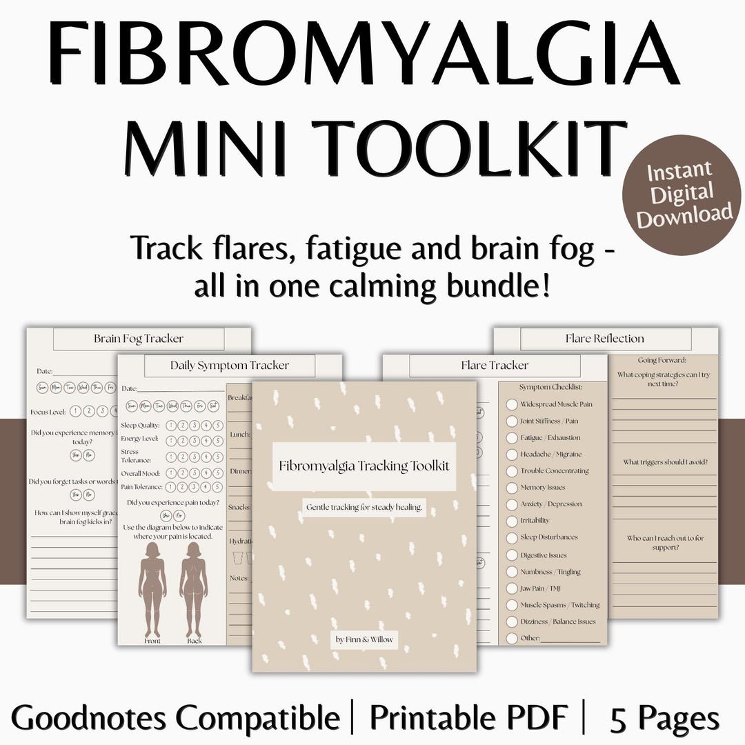 Fibromyalgia Symptom Tracker Mini Toolkit | 5-page Flare & Pain Log ...