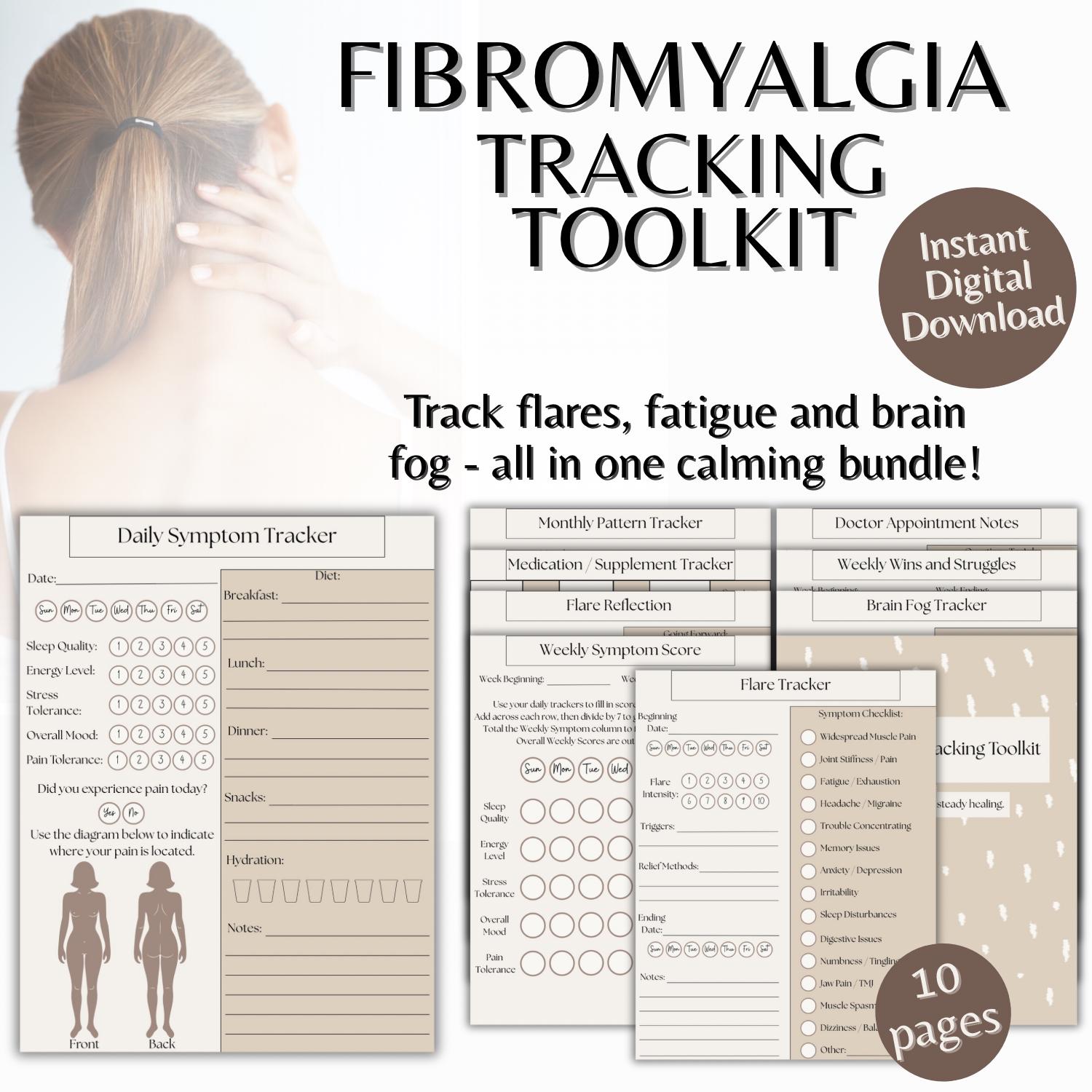 Fibromyalgia Symptom Tracker Printable | Chronic Pain Flare Log ...