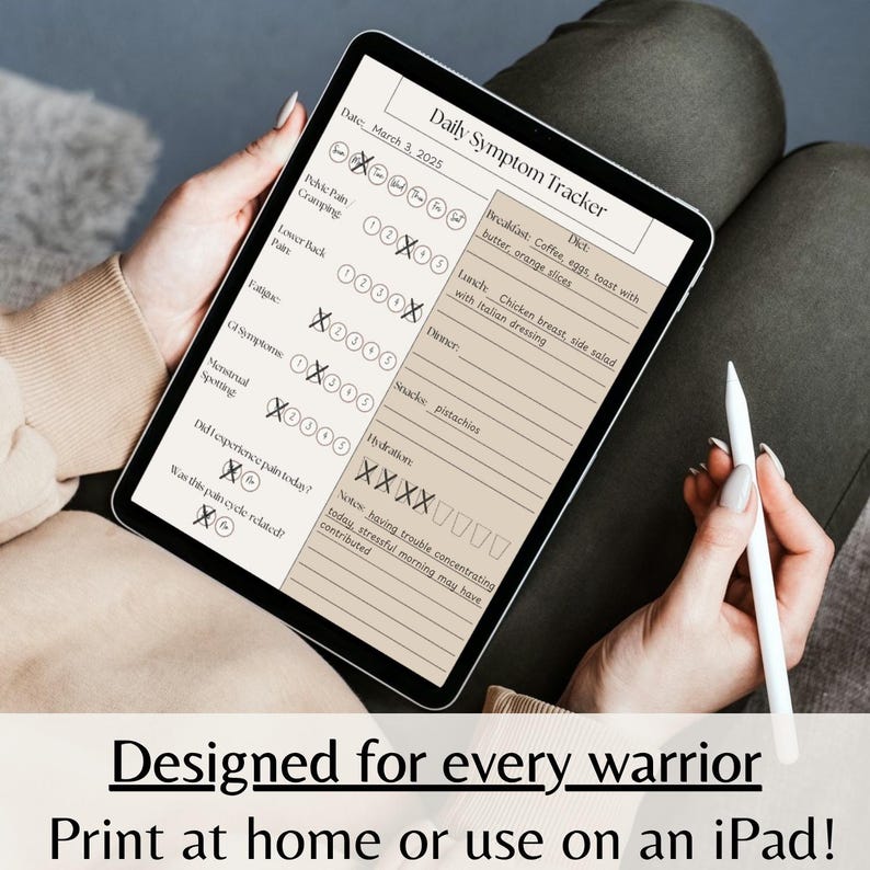 Endometriosis Printable Symptom Tracker | Endo Warrior Self-help ...