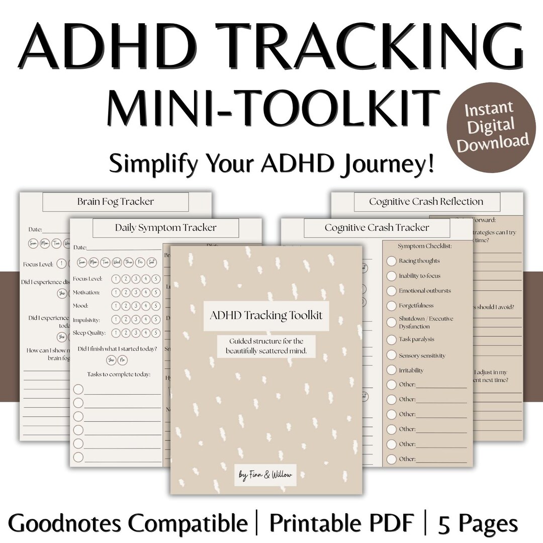 Adult & Teen ADHD Goodnotes Digital Planner | ADHD Symptom Mini Tracker ...