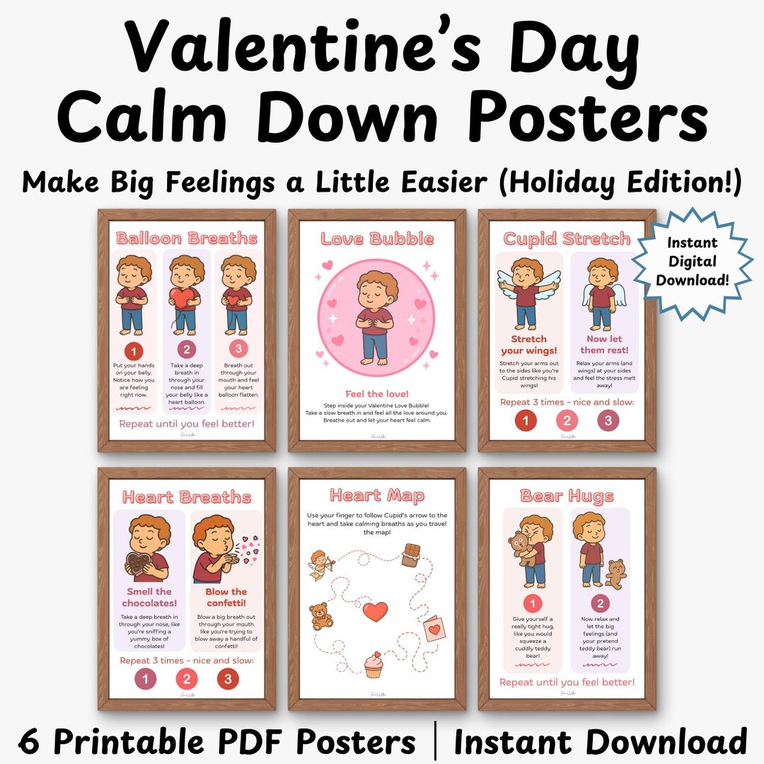 Valentine’s Day Calm Down Corner Posters | Kids Emotional Regulation ...