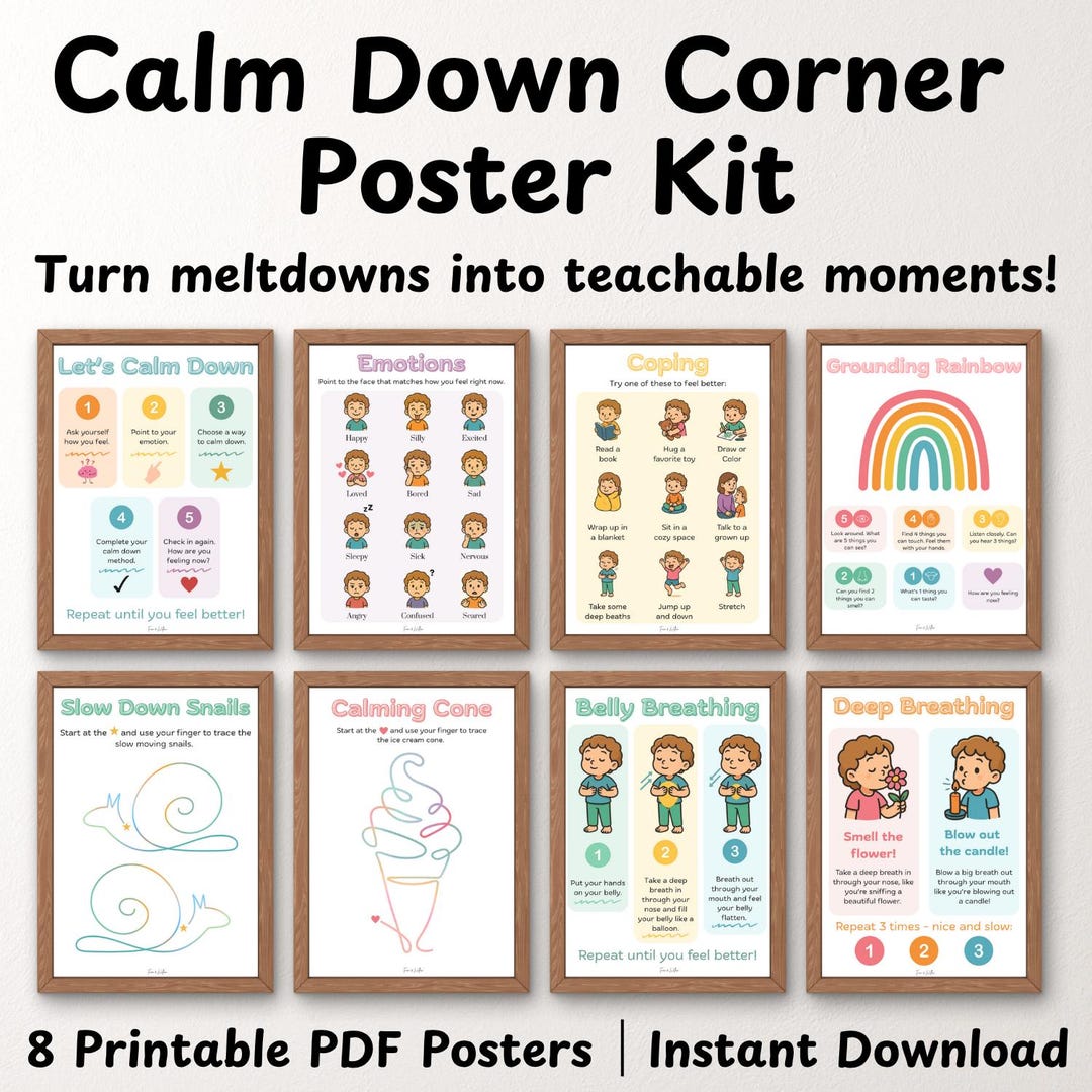 Gentle Parenting Calm Down Corner Poster Kit | 8 Social Emotional ...