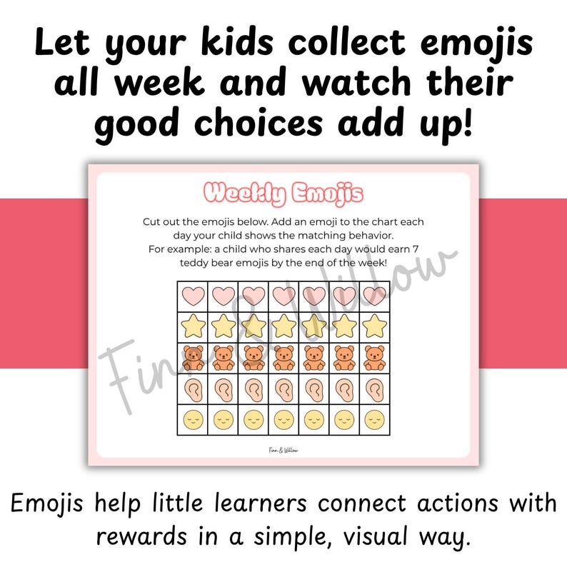 Kids Behavior Chart System | SEL Visual Routine With 12 Reward Coupons ...