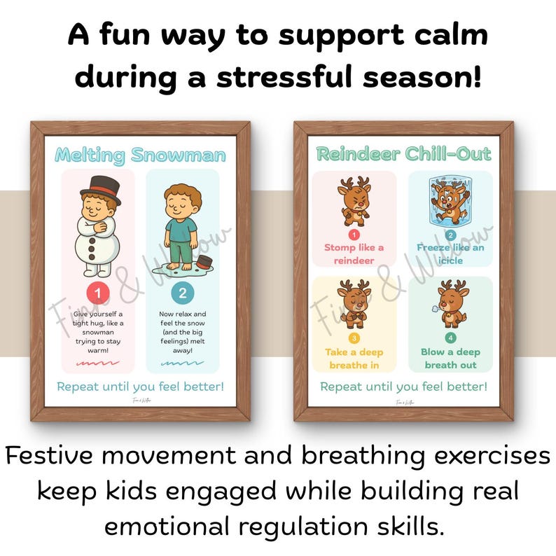 Holiday Calm Down Corner Posters for Kids | Christmas Breathing ...