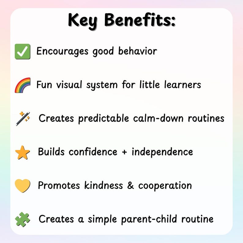 Kids Behavior Chart System | SEL Visual Routine With 12 Reward Coupons ...