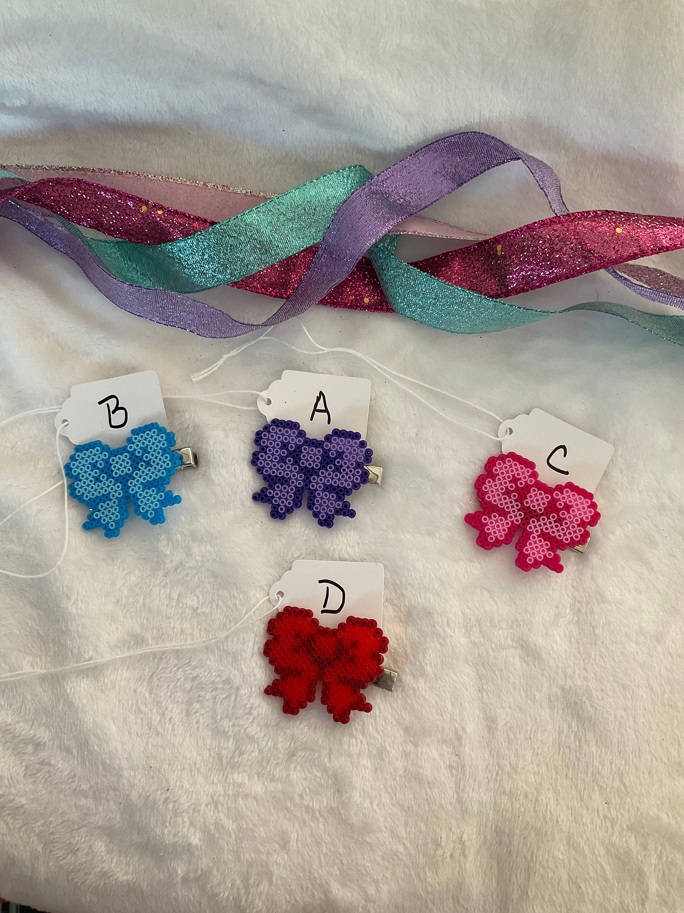 Mini Perler Bead Hair Bows - Etsy
